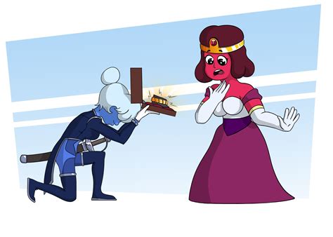 Knight Sapphire Has A T For Princess Ruby And Her Neck Stevenuniverse