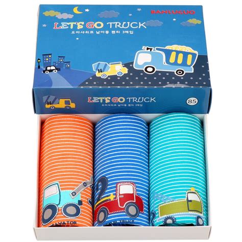 3pcs Briefs For Boys Stripes Truck Printing Cartoo Grandado