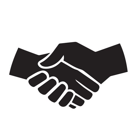 Handshake Icon Simple Black And White Handshake Silhouette Symbolizing