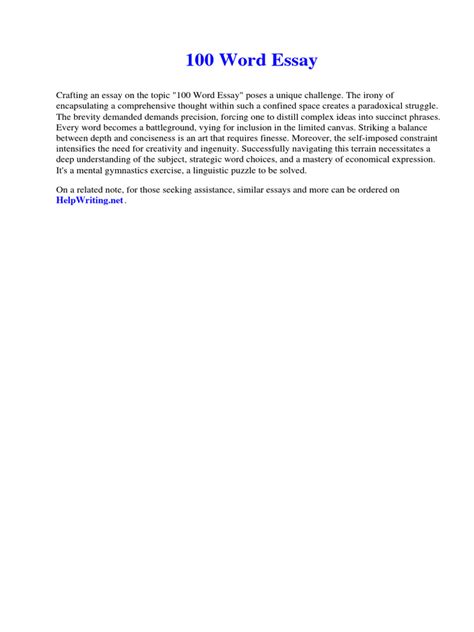 100 Word Essay Pdf Pituitary Gland