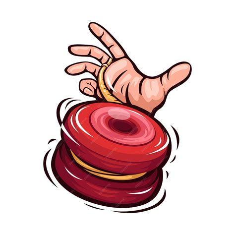 Premium Vector Hand Playing Yoyo Toy Symbol Mascot Cartoon Illustration Vector