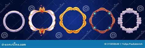 Game Avatar Frame Fantasy Ui Rank Border Badge Stock Vector Illustration Of Game Empty