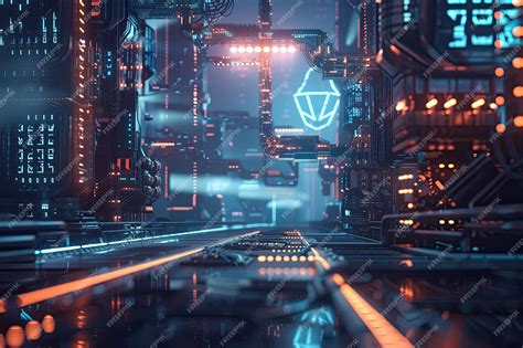 Futuristic Cyber Security Technology With Biometric Data Premium Ai Generated Image