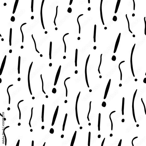 Exclamation Mark Seamless Pattern Hand Drawn Vector Elements Vector Sketch Question Marks