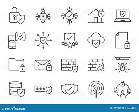 Security Line Icons Included Icons As Cyber Lock Password Unlock