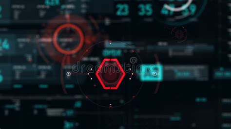 3d Rendering Flying Pass Through Hud Head Up Display Interface With Ui