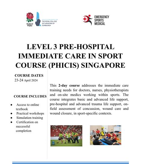 Excited To Announce That We Are Hosting Level 3 Pre Hospital Care In Sport Again In Singapore
