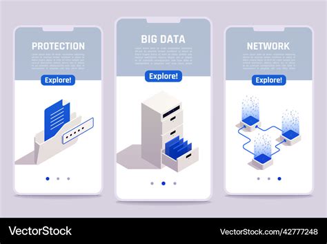 Big Data Mobile Templates Royalty Free Vector Image