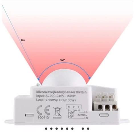 Jual Detect Sensor Gerak Microwave Radar Switch 360 500w Radar Motion Detector Shopee Indonesia