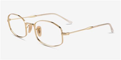 Ray Ban Rb6510 Oval Gold Frame Eyeglasses Eyebuydirect