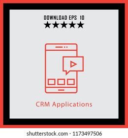 Crm Applications Line Icon Stock Vector Royalty Free 1173497506 Shutterstock