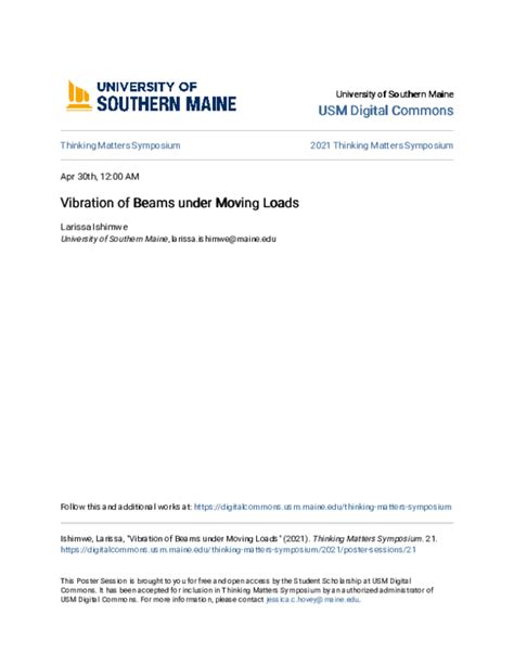 Pdf Vibration Of Beams Under Moving Loads