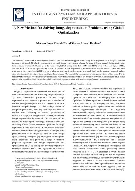 pdf a new method for solving image segmentation problems using global optimization