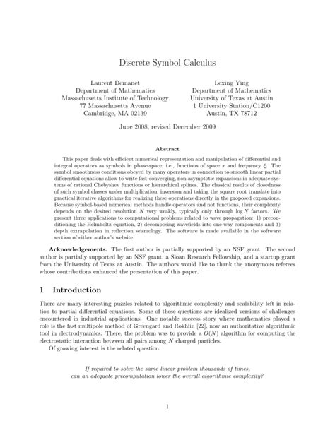 Discrete Symbol Calculus