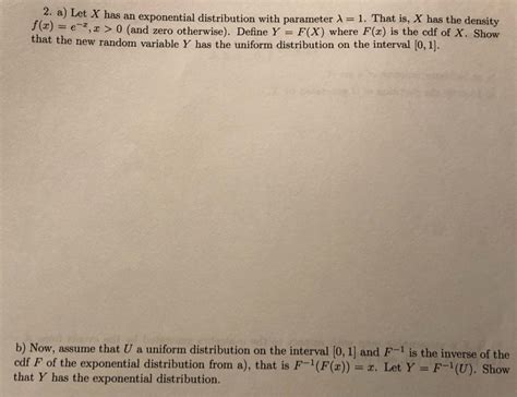 Solved 2 A Let X Has An Exponential Distribution With Chegg Com