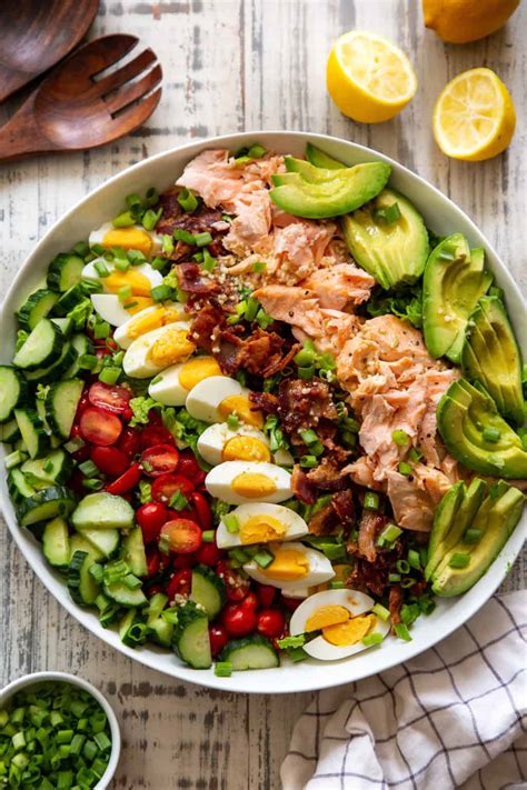Salmon Cobb Salad Whole30 Keto The Paleo Running Momma