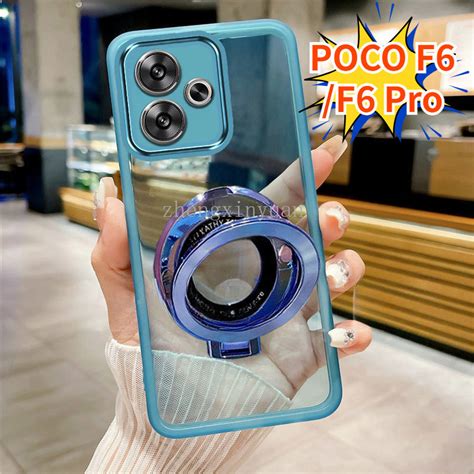 Casing For Xiaomi POCO F Pro G Transparent With Ring Magnetic Holder Cover For POCOF