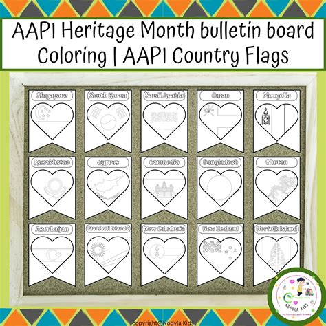 Aapi Heritage Month Bulletin Board Coloring Aapi Country Flags Made