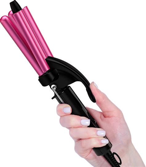 Ceramic Hair Crimper Iron Hair Waver 3 Barrel 06 Inch