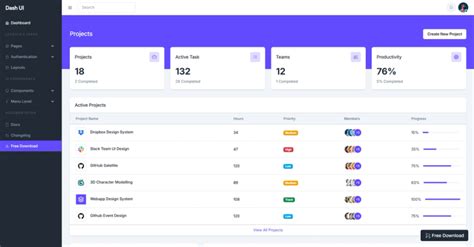dash ui react free dashboard template react bootstrap template0