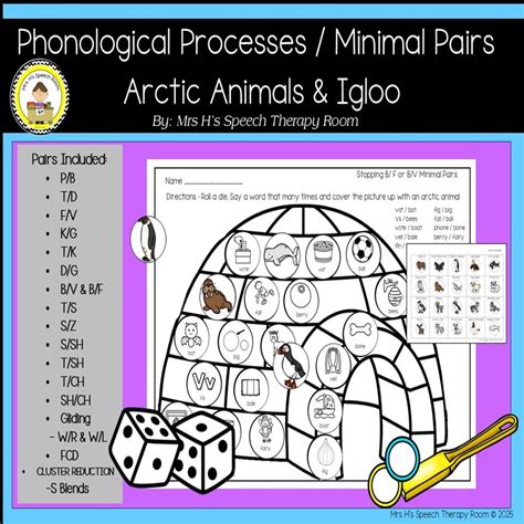Phonological Processes Minimal Pairs Articulation Easter Speech Therapy