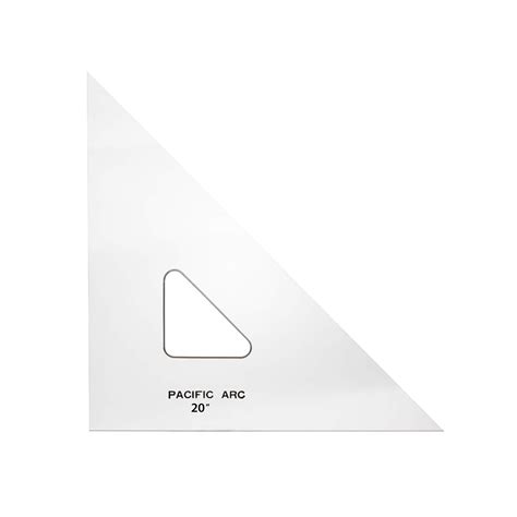 Pacific Arc Drafting Triangle 20 Inch 4590 Degrees Clear Acrylic
