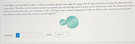 Solved In The Figure A Small Disk Of Radius R 3 00 Cm Has Chegg Com