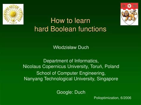 Ppt How To Learn Hard Boolean Functions Powerpoint Presentation Free Download Id5869442