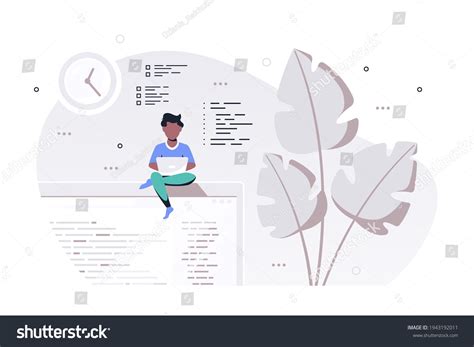 Coding Programming Application Development Concept Black Stock Vector