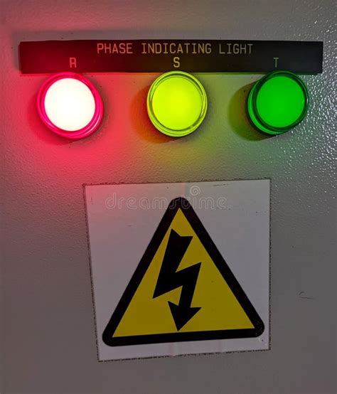 Indicator Light And Warning Sign For Electrical Panel Stock Image Image Of Sign Light 261197889