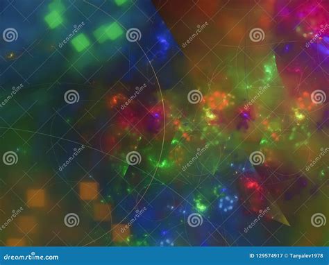 Abstract Digital Fractal Energy Backdrop Colorful Stylish Beautiful