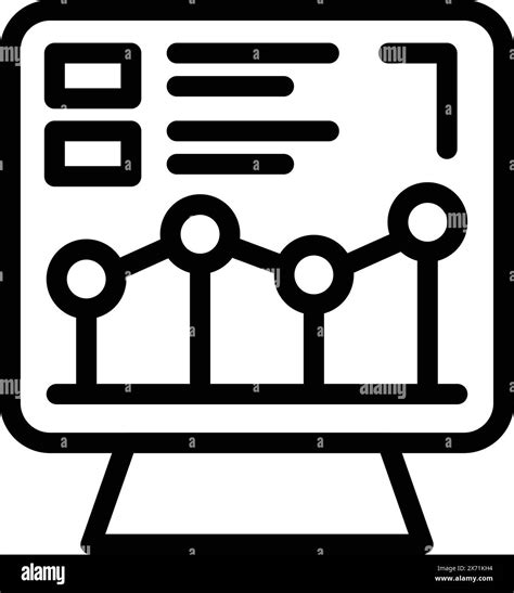 Modern Analytics Dashboard Icon With Black And White Line Art Design For Data Analysis