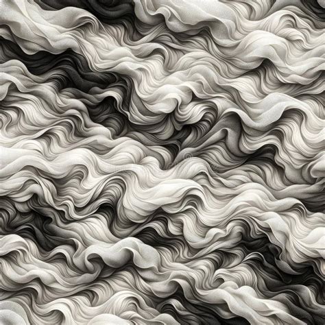 Abstract Monochrome Wave Patterns Ai Generated Stock Illustration