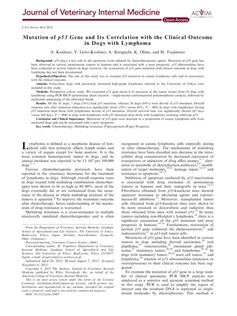 Mutation Of P53 Gene And Its Correlation With The Pdf P53 Chemotherapy