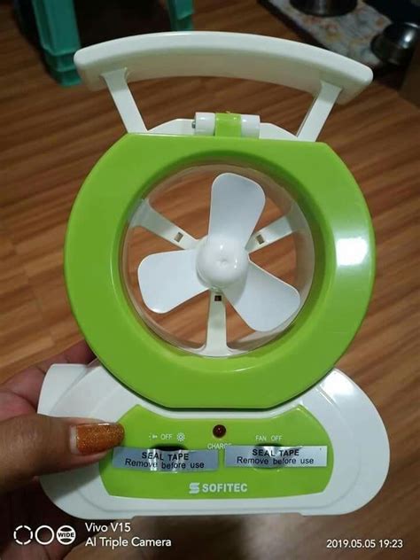 Mini Box Fan With Ledlamp And Flashlight Furniture And Home Living Lighting And Fans Lighting On