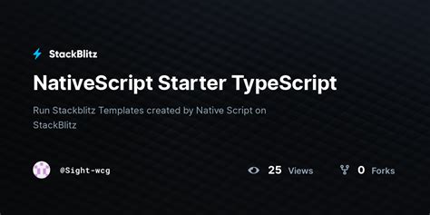 nativescript starter typescript stackblitz