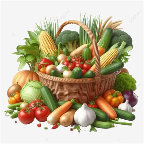 سلة خضار وخضروات مزخرفة ثلاثية الأبعاد