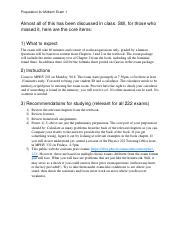 Preparing For Midterm Exam 1 Expectations Instructions And Course Hero