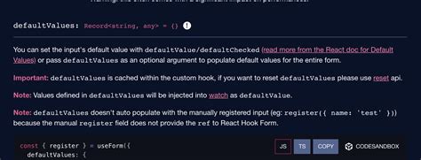 Generated Defaultvalues Are Not Applied After First Render · Issue 1558 · React Hook Formreact