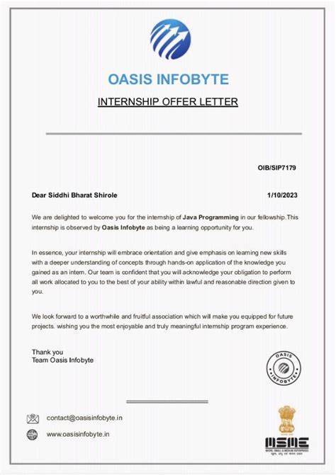 Siddhi Shirole On Linkedin Oasisinfobyte Internship