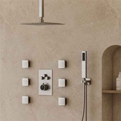 Cranach 7 Spray Patterns Thermostatic Shower System Ceiling Mount