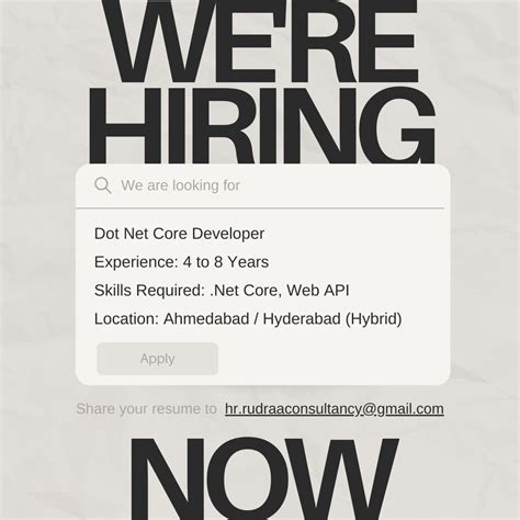 Rudraa Consultancy On Linkedin Hiring Dotnetcoredeveloper Hiringalert Hiringimmediately