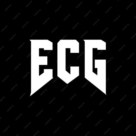 기술 회사 Ecg의 글자 로고 디자인 검은색과 색 색상 조합 Ecg 로고 Ecg 터 Ecg 디자인 Ecg 아이콘 Ecg 알파 Ecg 타이포그래피 로고 디자인 프리미엄 벡터