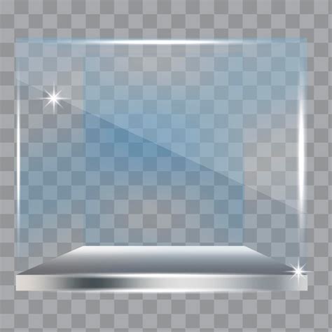 유리 쇼케이스 양식 큐브 인테리어 디자인 벡터 일러스트와 함께 3d 모형 프리미엄 벡터