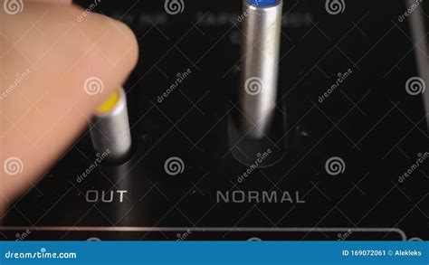 Close Up Man S Finger Turns Off The Toggle Switches Technique Switching Control Stock Video