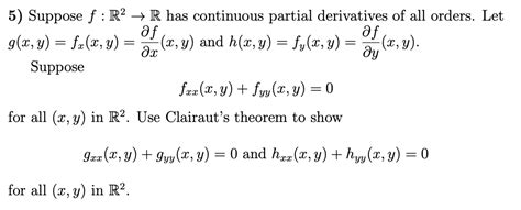 Solved 5 Suppose F R2 R Has Continuous Partial