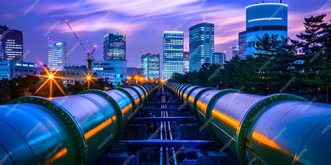 Industrial Complex With Extensive Gas Pipelines Interconnecting