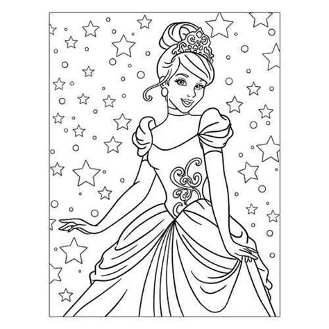 Раскраска Золушка в красивом платье распечатать или скачать