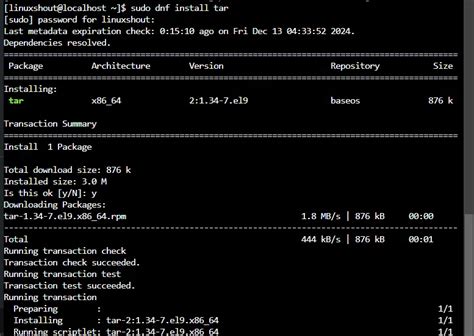 How To Install Tar On Almalinux 9 Or Rocky Linux To Extract Tarball Files