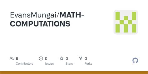 Github Evansmungaimath Computations